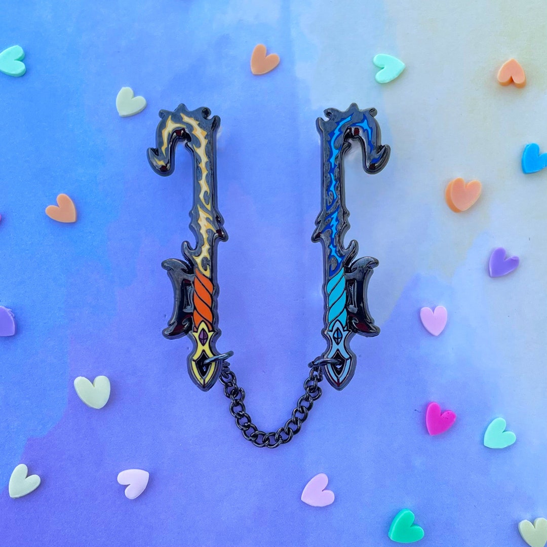 Dual Hook Swords | Dnd Elemental Weapon Enamel Pin - Etsy