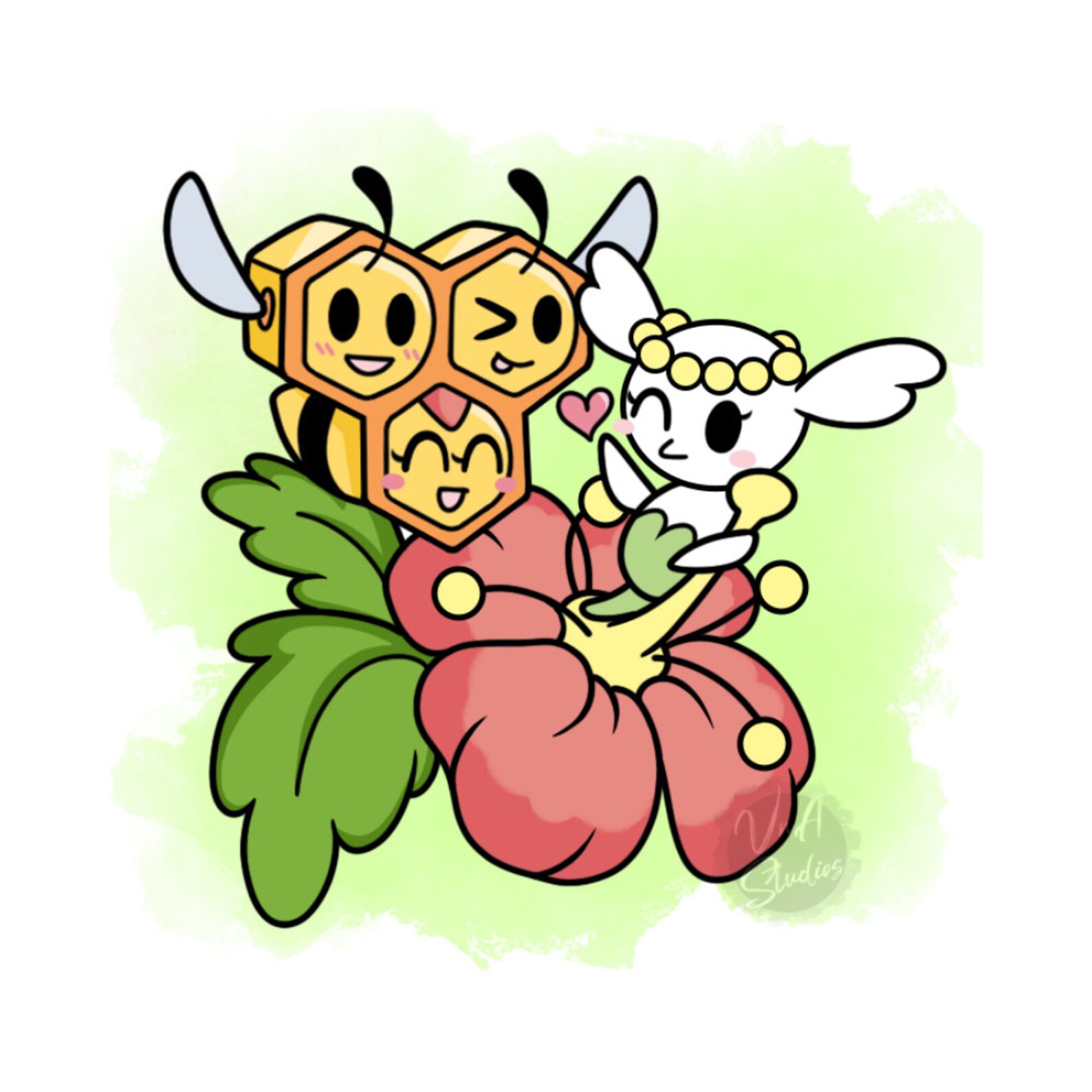 Combee & Flabébé - Blooming Bees | Pokemon Hard Enamel Pin - Etsy