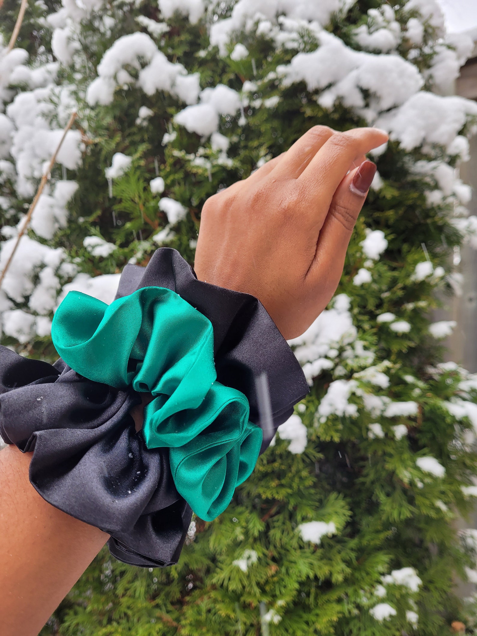 Set of 3 Large Satin Hair Scrunchies | Scrunchie Sets | Satin ...