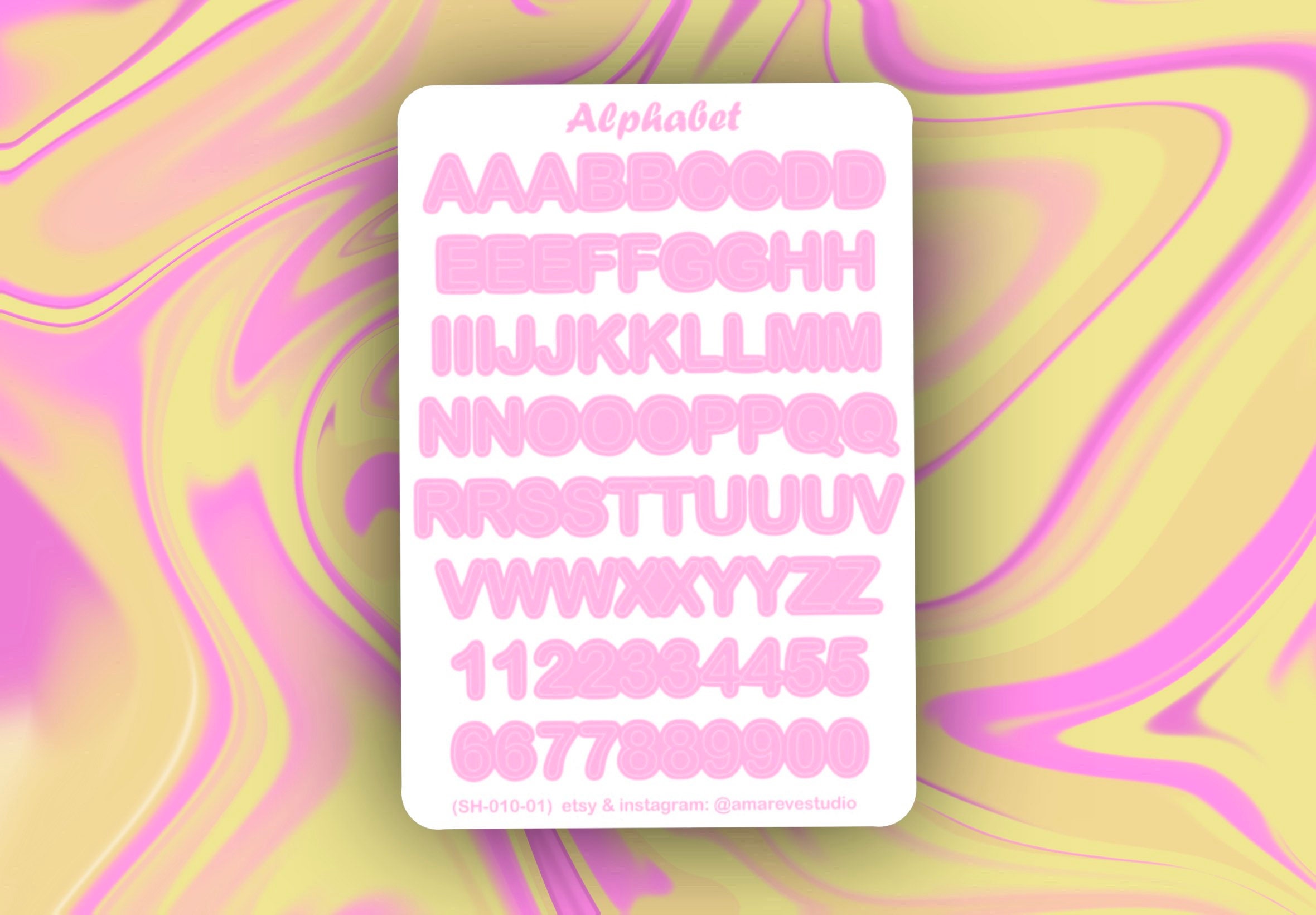 Alphabet pink Sticker Sheet Matte Cute Planner/journal | Etsy