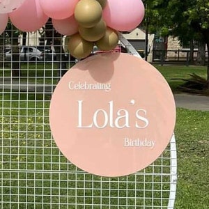 Birthday Sign | 1st Birthday Acrylic Sign | Event Signage | Peach ...