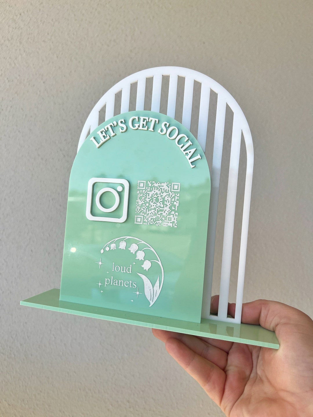 Social Media Sign | QR Socials Stand | Check in Stand - Etsy