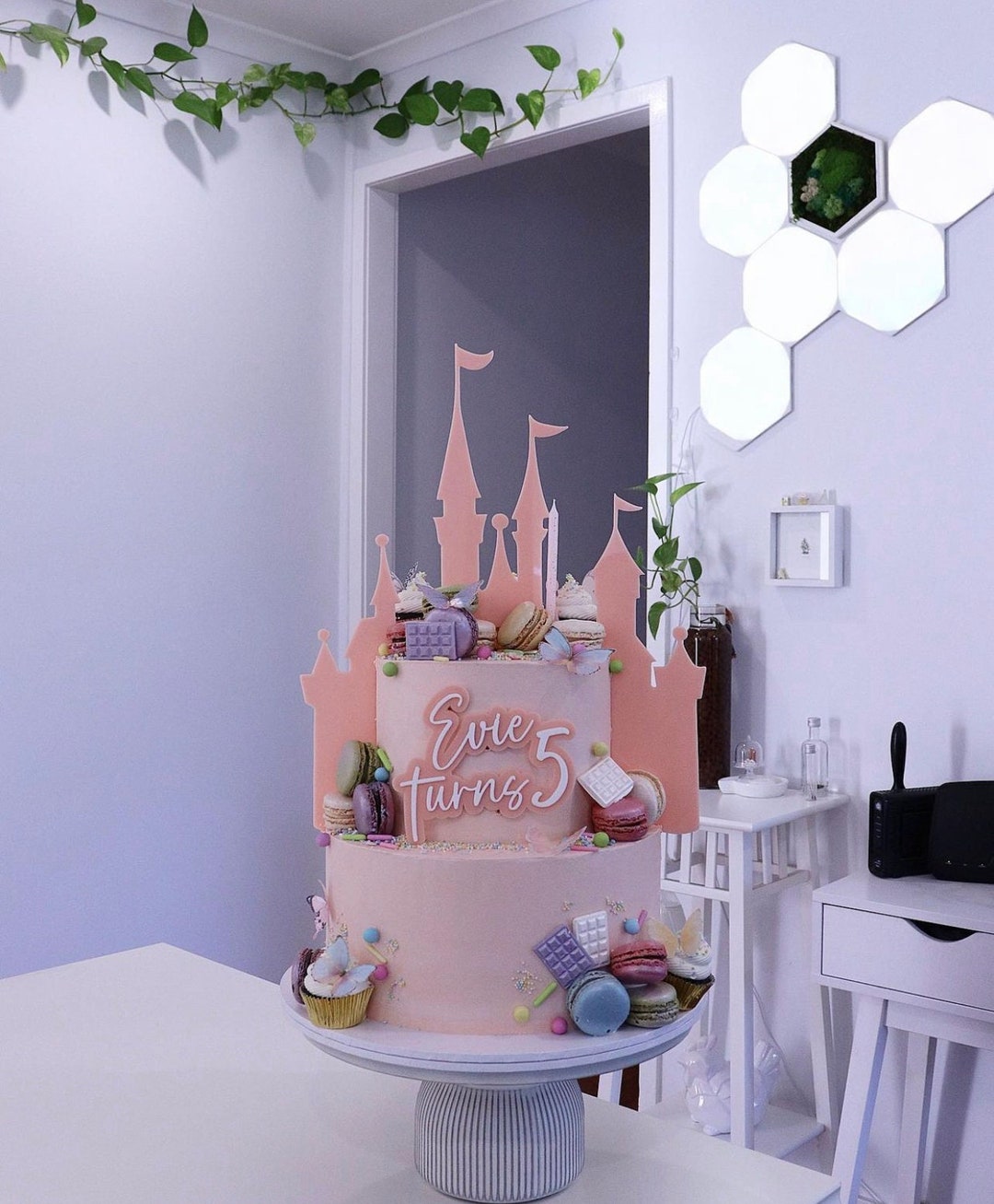 Acrylic Castle and Cake Topper Duo / Princess Cake / Pink Pretty Cake ...