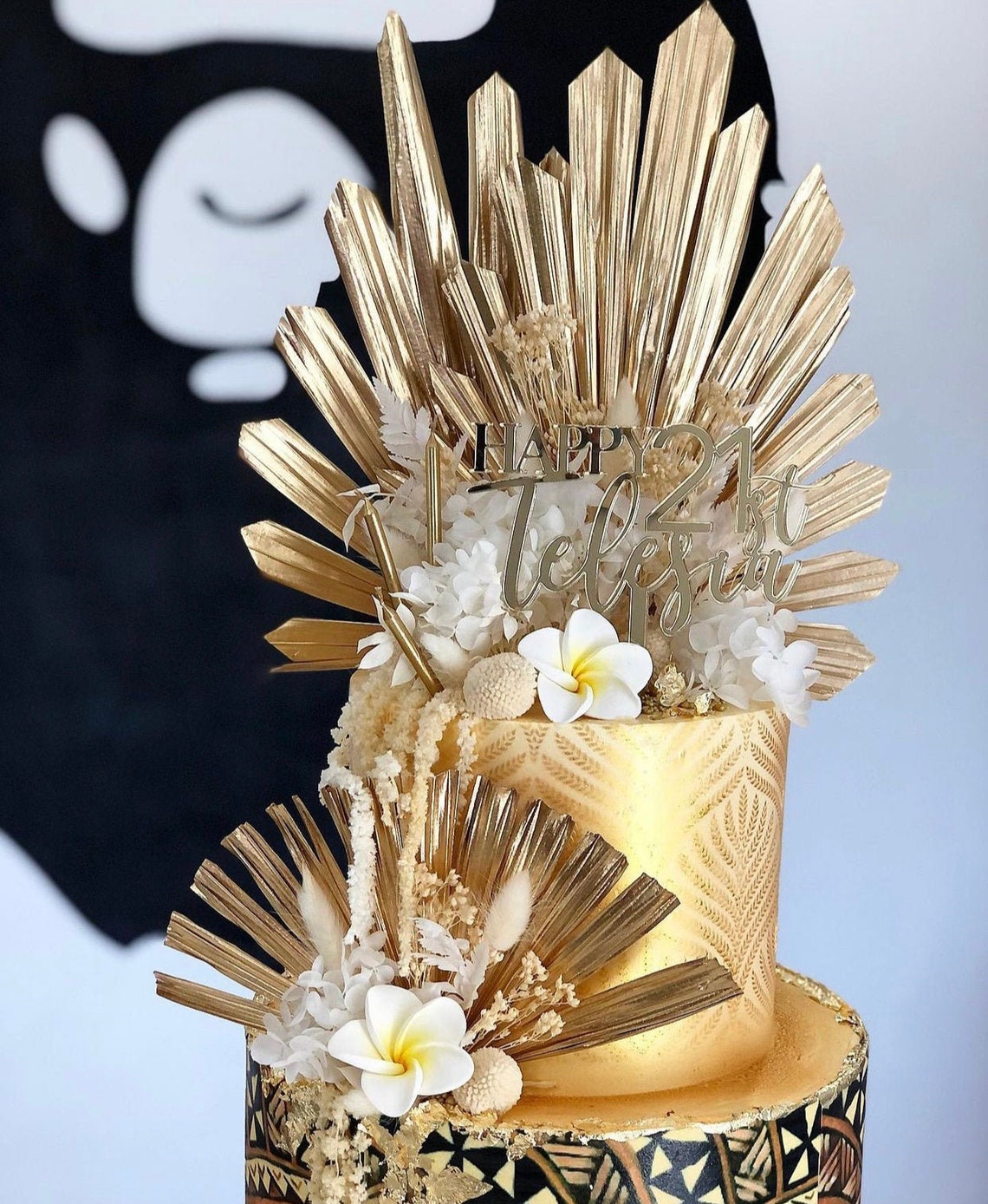 21st Cake Topper / Boho Chic Theme / Gold Mirror Acrylic - Etsy Australia