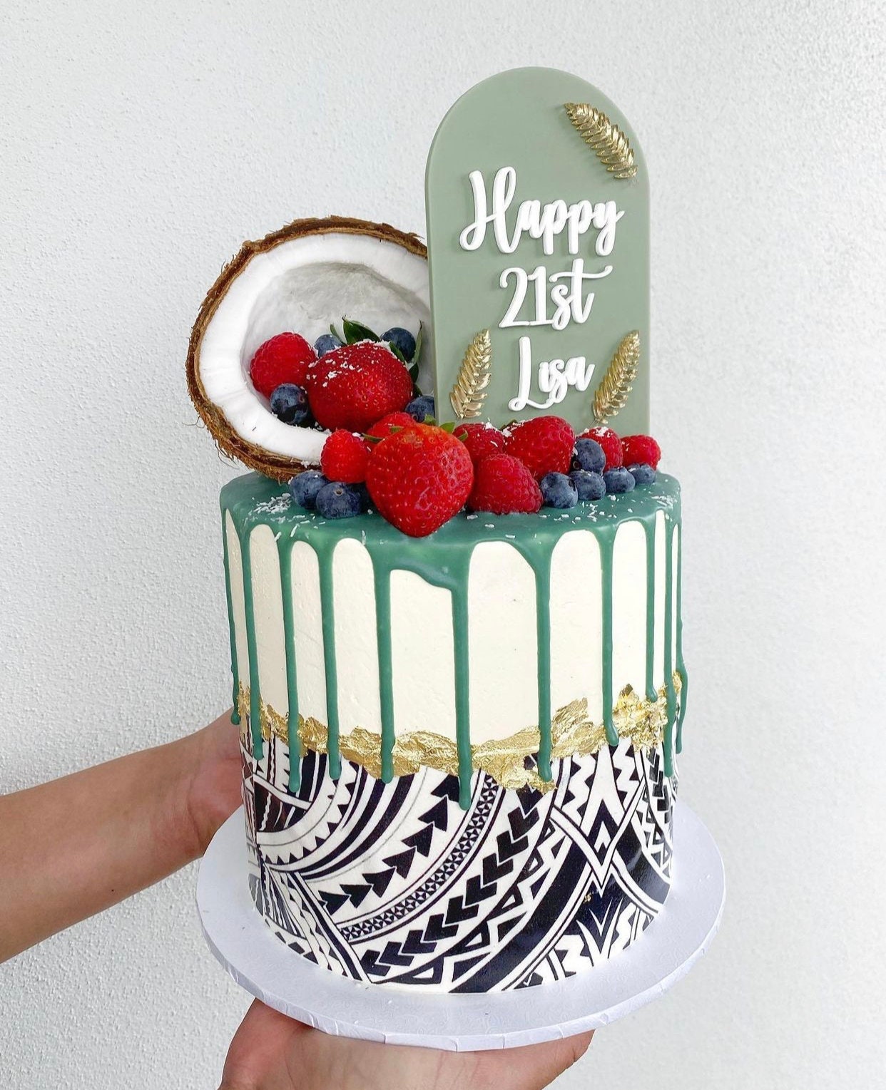 Island Theme Cake Topper Birthday Cake Decorations Green | Etsy