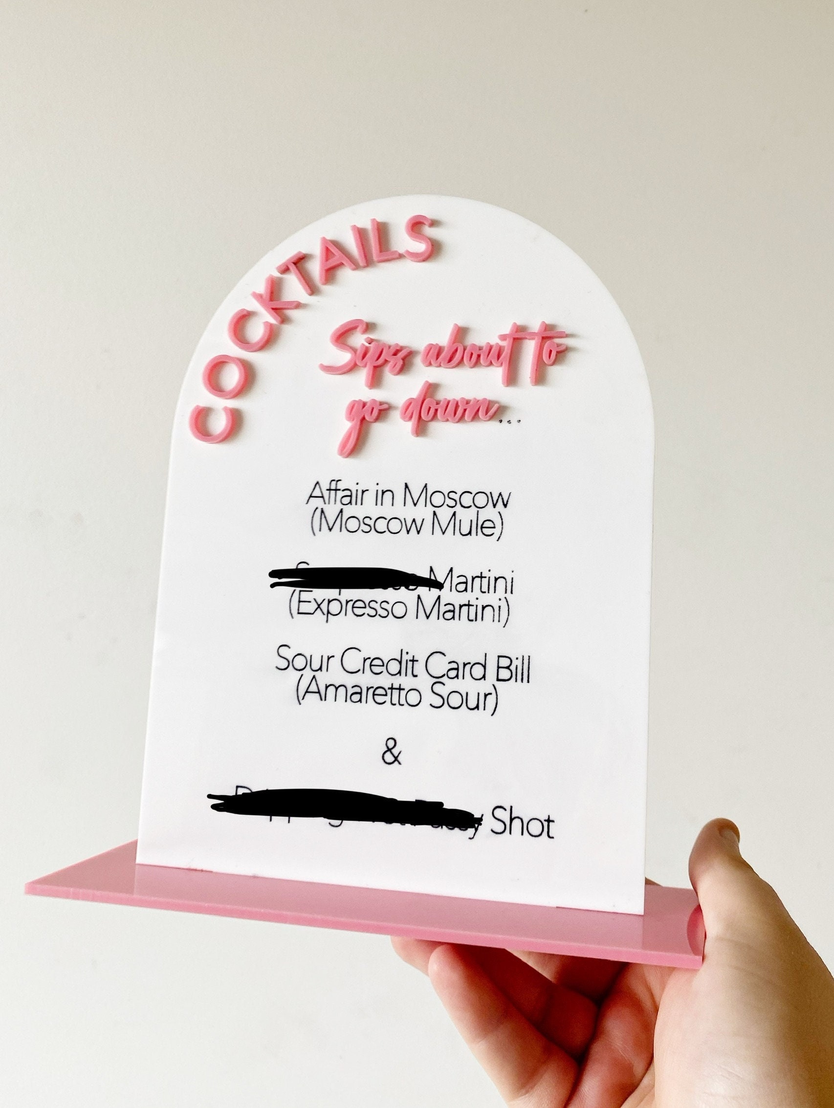 Personalised Drinks Menu Cocktails Drinks Bar Menu - Etsy Australia