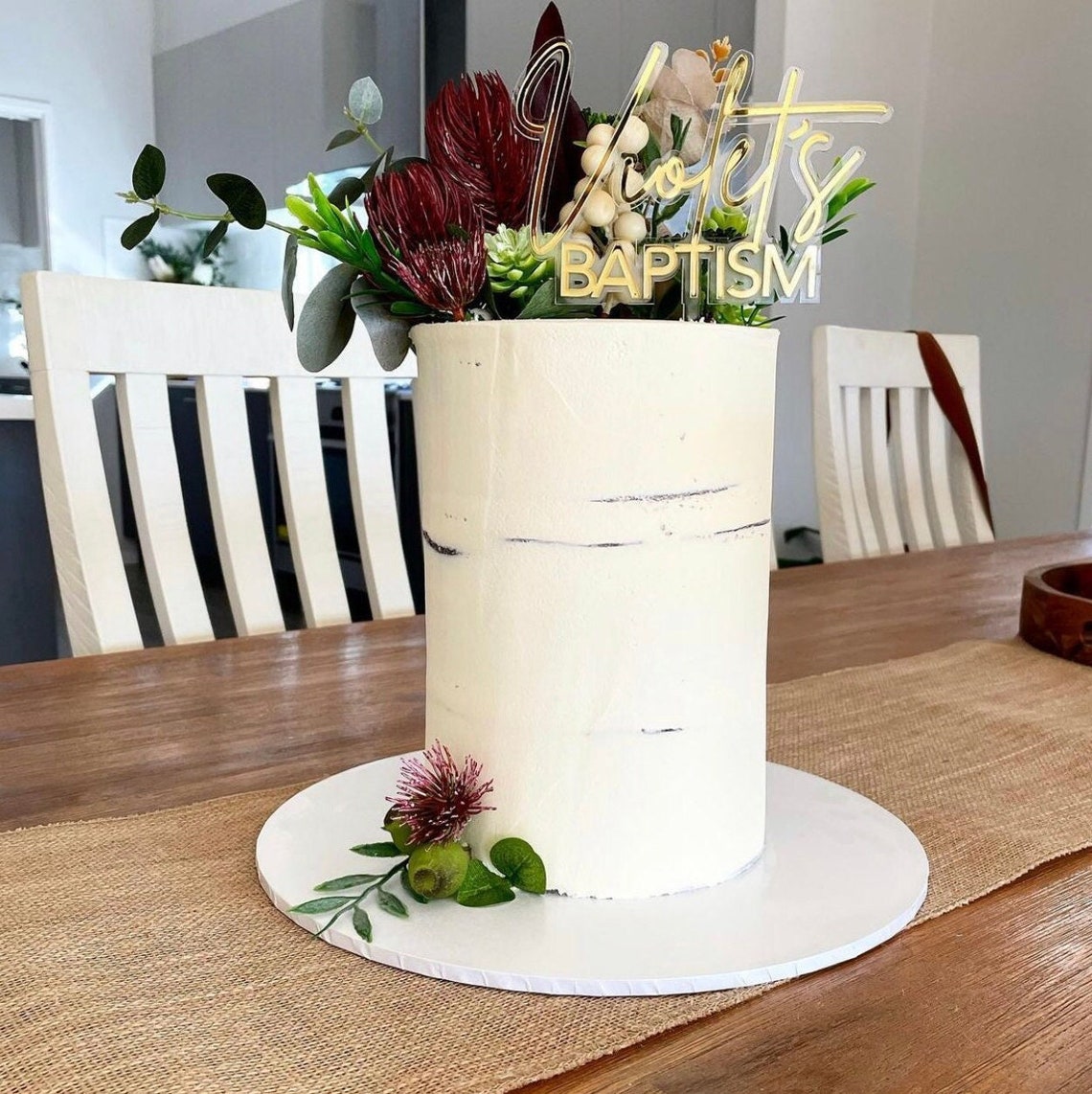 Baptism Cake Topper Personalised Baptism Gold Cake Topper | Etsy