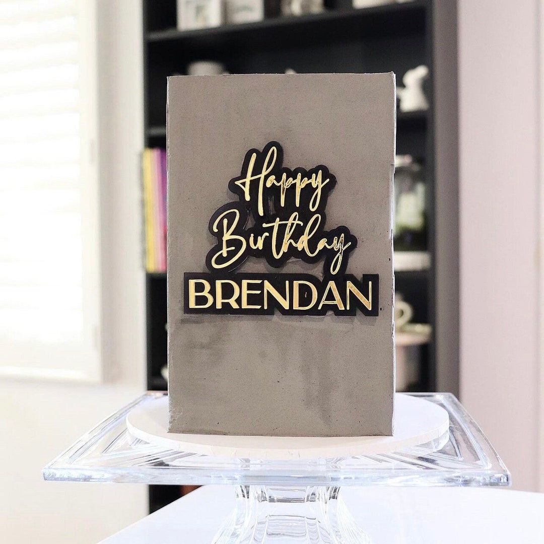 Floating Front Cake Topper Plaque | Double Layer Colour Acrylic Front ...