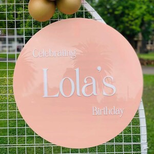 Birthday Sign | 1st Birthday Acrylic Sign | Event Signage | Peach ...