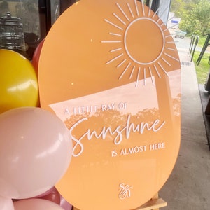 Personalized Baby Shower Sign A Little Ray of Sunshine Customizable ...