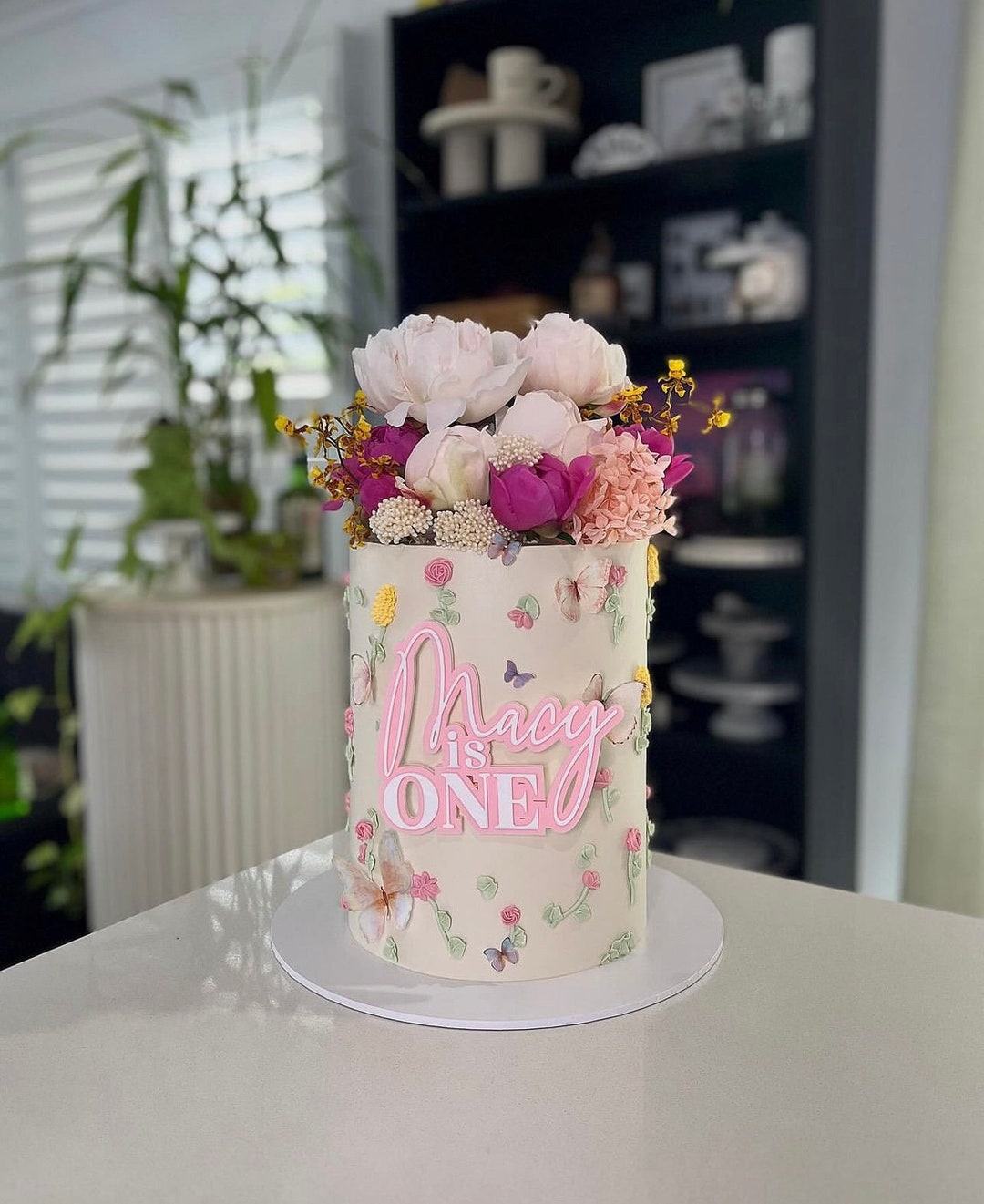 Floating Front Cake Topper Plaque | Double Layer Colour Acrylic Front ...