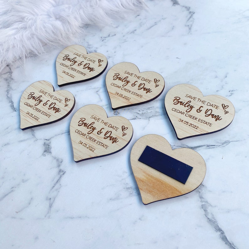 Rustic Save the Date Magnets Save the Date Hearts Wedding - Etsy Australia