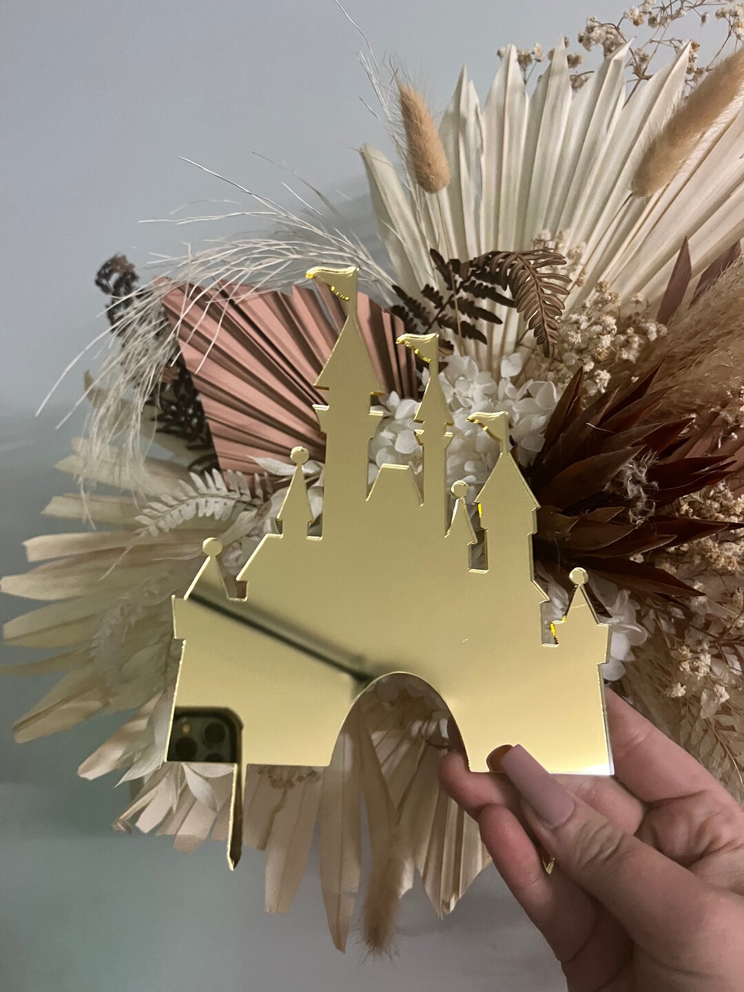 Castle Cake Topper / Princess Cake Decor / Modern Cake Topper / Gold ...