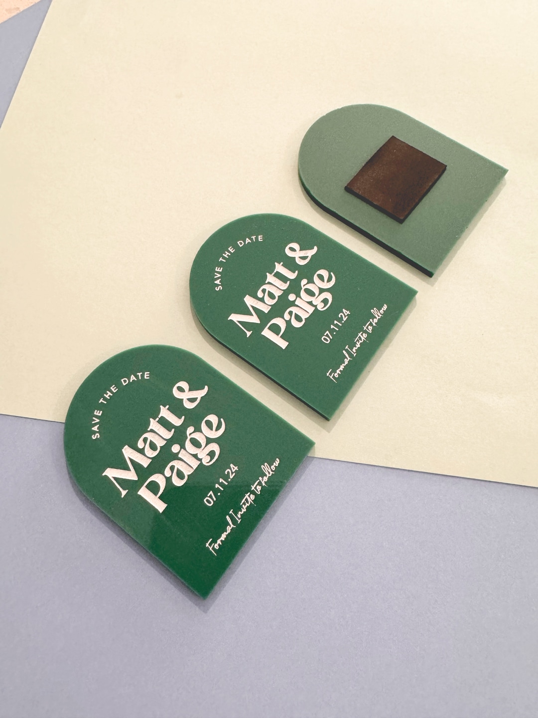 Modern Engraved Acrylic Save the Date Fridge Magnets – Custom Wedding ...