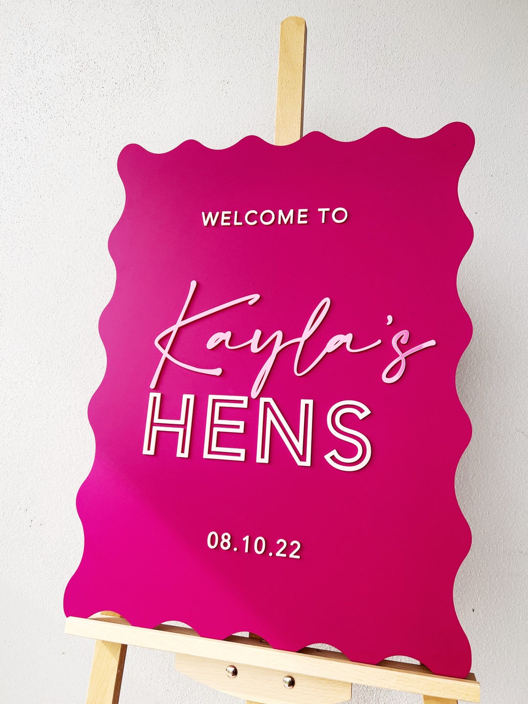Hens Acrylic Welcome Sign | Bridal Shower Acrylic Sign | Event Signage ...
