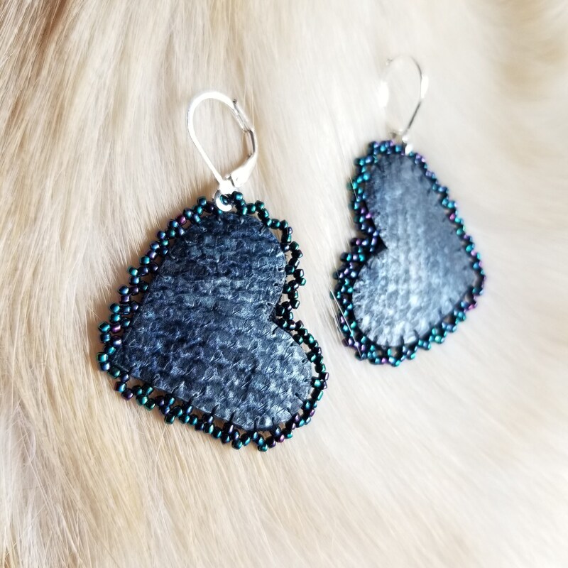 Leather Bead Earring - Etsy