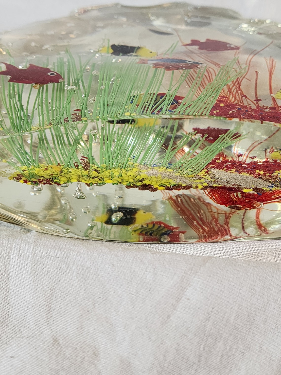 Murano Glass Aquarium, Clam Shell large 8.5 X 6.5 X 2, 6.4lbs - Etsy