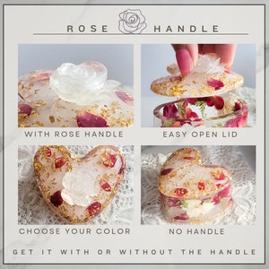 Handmade Real Flower Heart Shaped Trinket Box, Ring Storage, Preserve ...