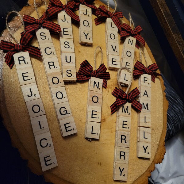Christmas Ornaments With Scrabble Letters - Etsy