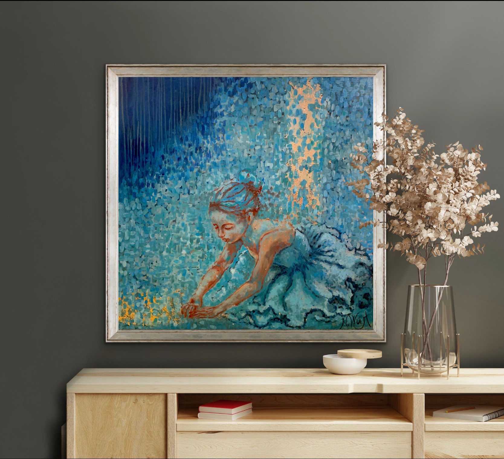 Ballerina Girl Art Original Oil Painting - Etsy