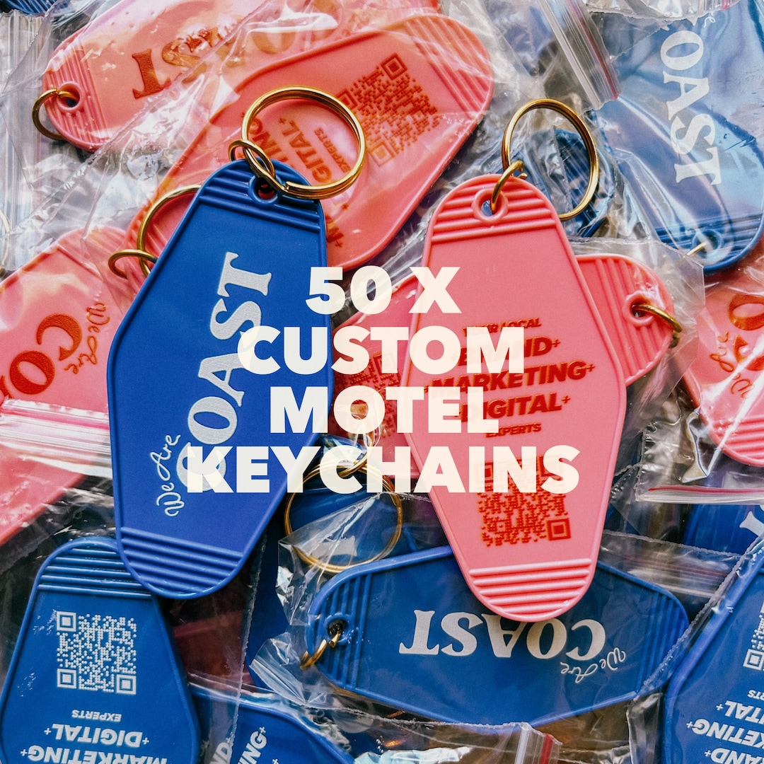 50 X Custom Printed Motel Keychains - Etsy