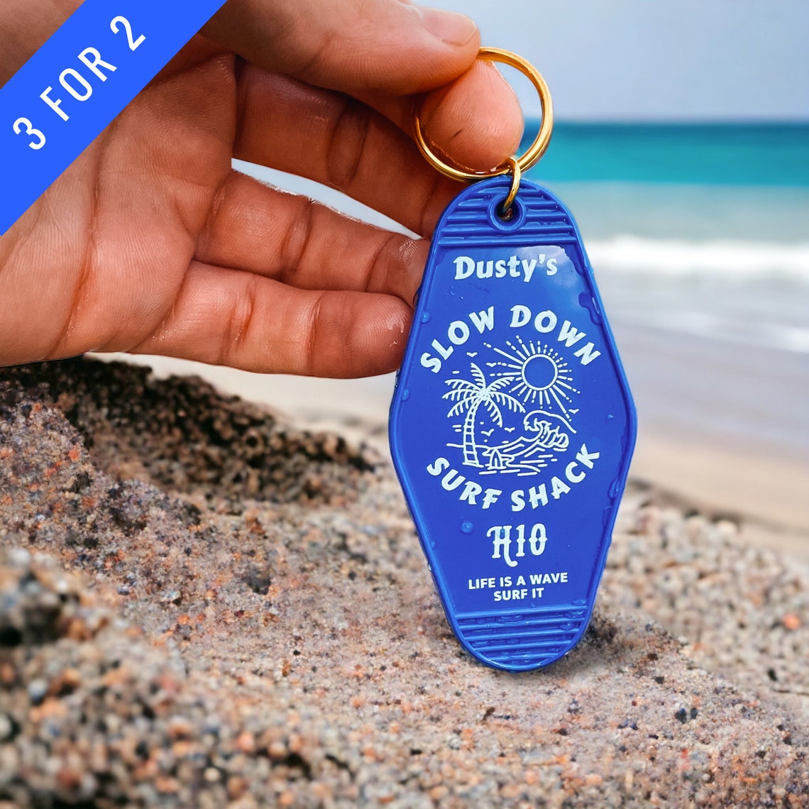 Slow Down Surf Shack Motel Keychain | Life is a Wave Surf It - Etsy