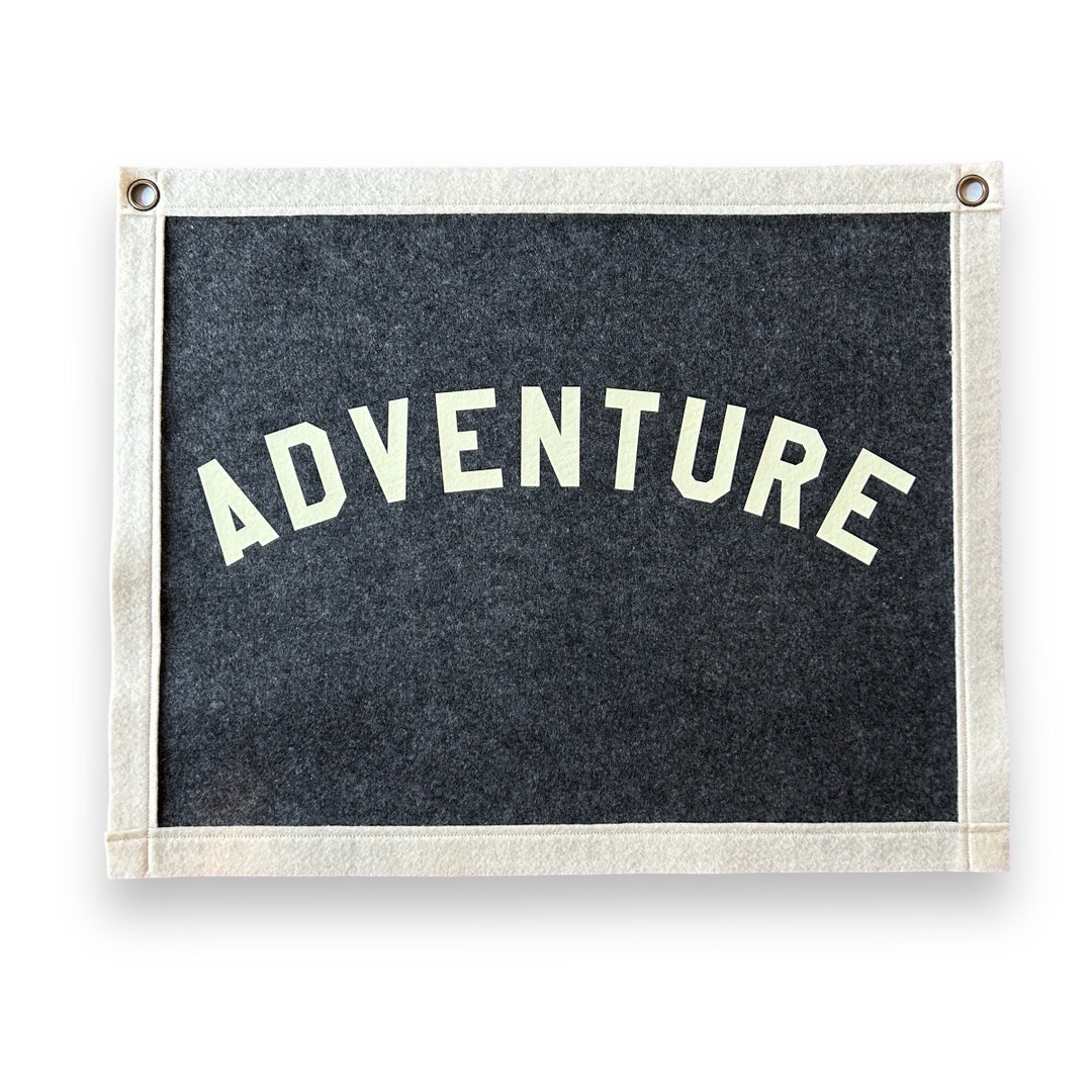 Adventure Banner | Felt Pennant Flag Banner | Vintage Travel Banner ...