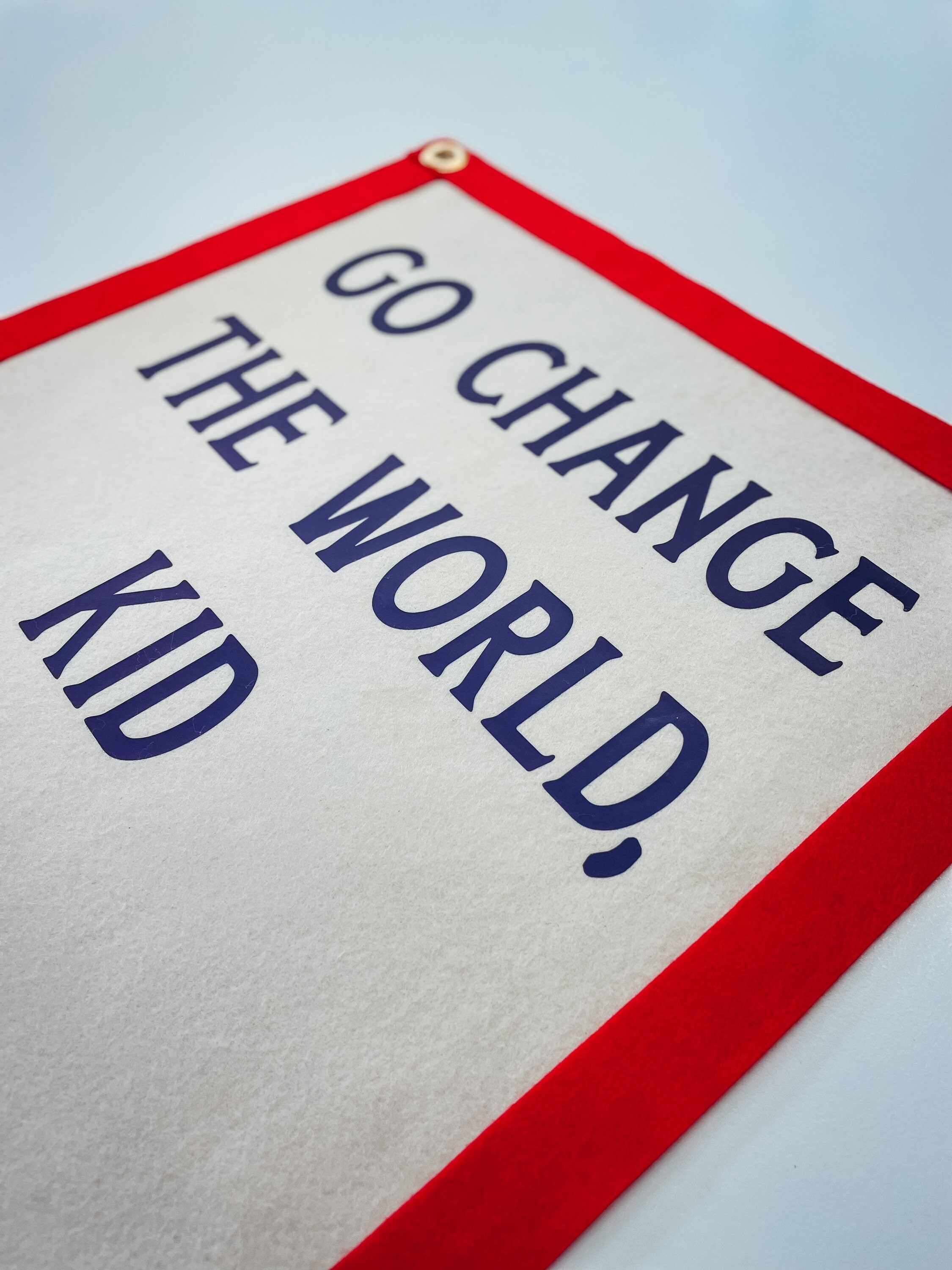 Go Change the World Kid Felt Pennant Flag Banner Vintage | Etsy