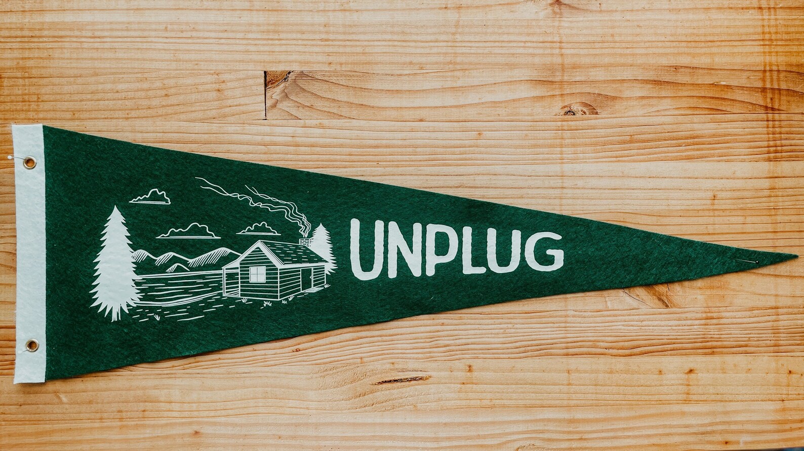 Unplug Pennant Travel Felt Pennant Flag Banner Vintage | Etsy
