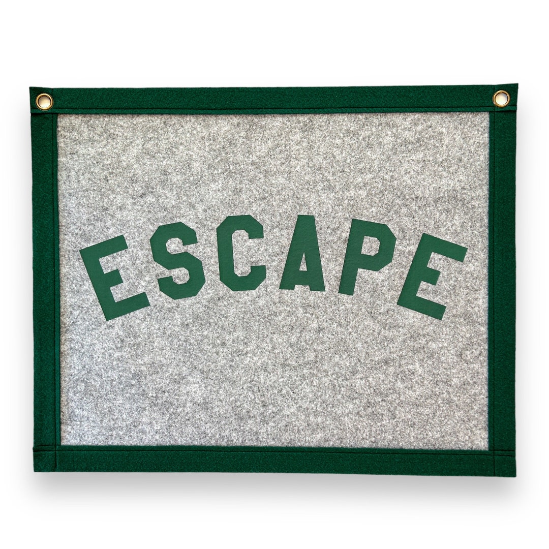 Escape Banner | Felt Pennant Flag Banner | Vintage Travel Banner | Wall ...