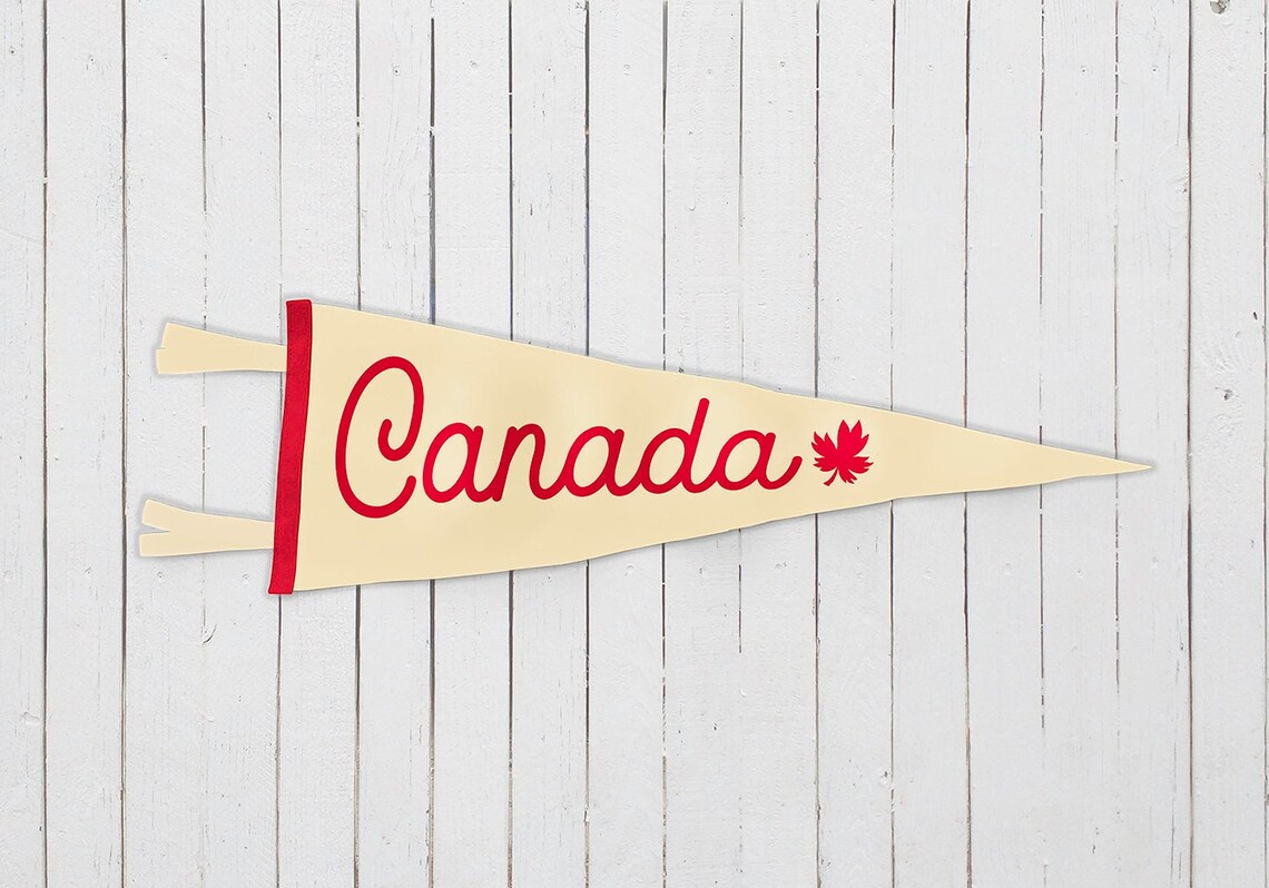 Canada Pennant Travel Felt Pennant Flag Banner Vintage - Etsy