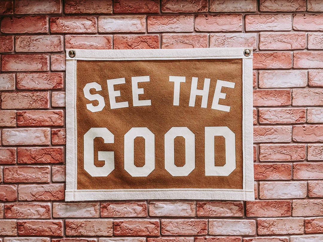 See the Good Banner Felt Pennant Flag Banner Vintage Style - Etsy