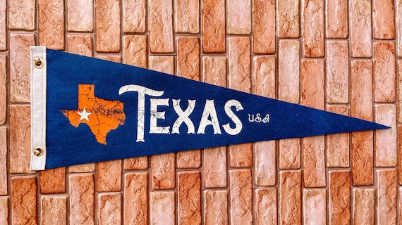 Texas Pennant Travel Felt Pennant Flag Banner Vintage | Etsy