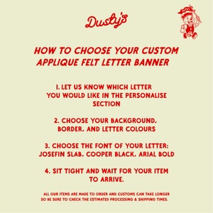 12” X 16” Custom Appliqué Felt Letter Banner | Felt Pennant Flag Banner ...