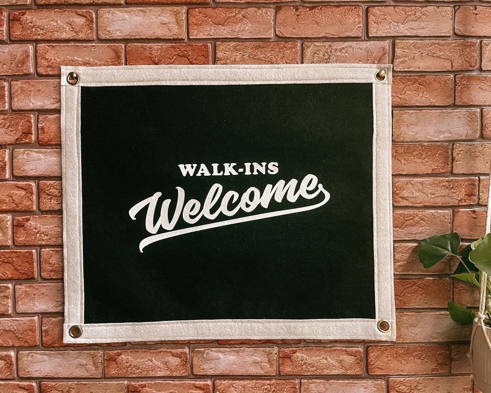 Walk-ins Welcome Banner Felt Pennant Flag Banner Vintage - Etsy