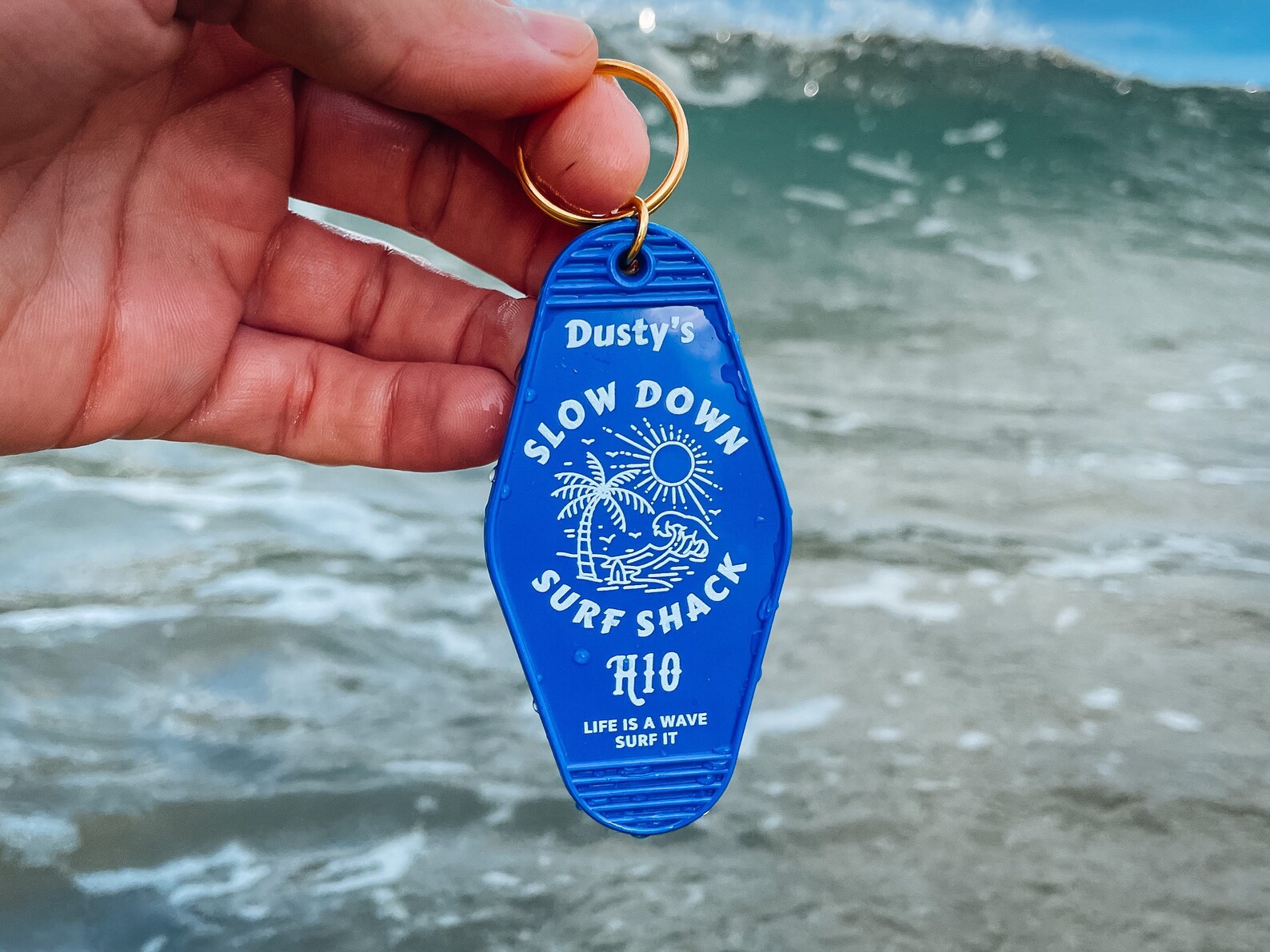 Slow Down Surf Shack Motel Keychain | Life is a Wave Surf It - Etsy