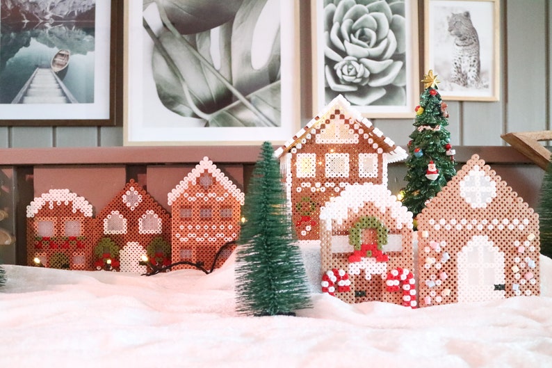 Christmas Houses Row Perler Beads Pattern PDF - Etsy