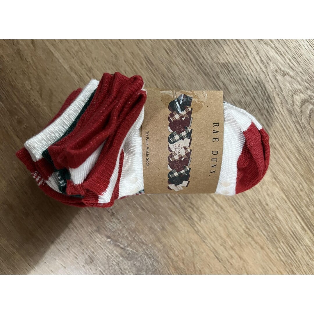 VHTF NWT Rae Dunn KIDS 10 Pack Ankle Socks Holiday Collection Cotton ...
