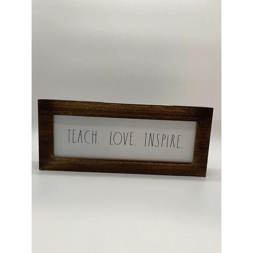 VHTF NWT Rae Dunn Teach Love Inspire Wooden Sign Decor 12" X 4" - Etsy