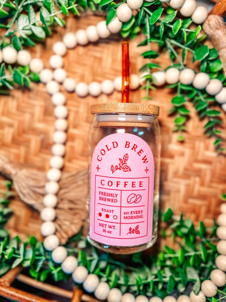 Cold Brew Glass Can | Aesthetic Iced Coffee Cup | Coffee Glass Cup ...