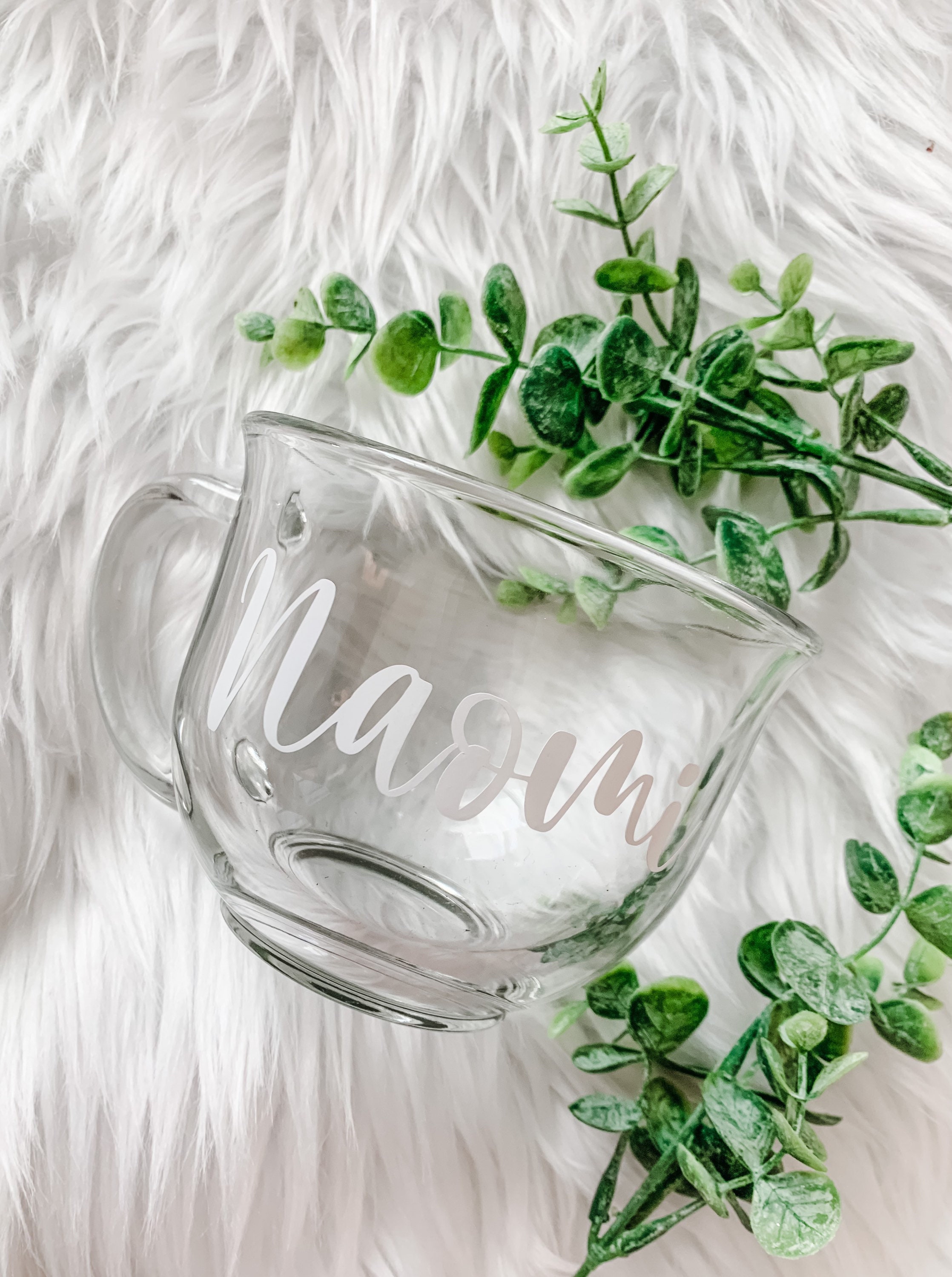 Taza personalizada / taza de cristal transparente / nombre | Etsy