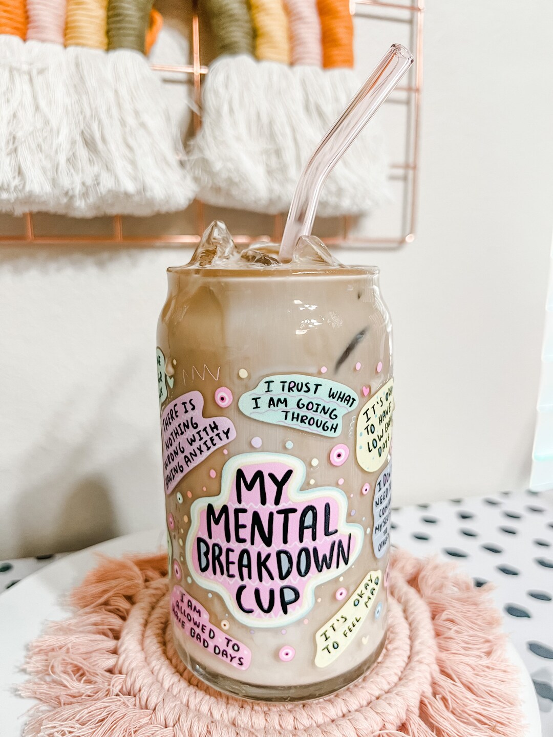 My Mental Breakdown Cup Iced Coffee Glass Mental Health - Etsy