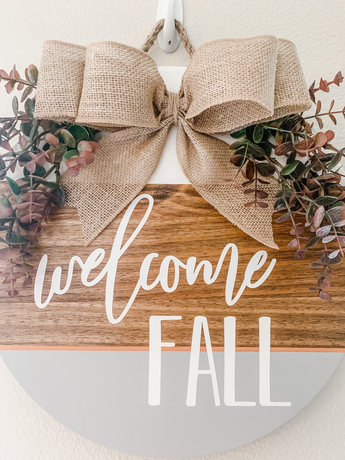 Welcome Fall Wood Round Door Sign Welcome Fall Sign Fall | Etsy