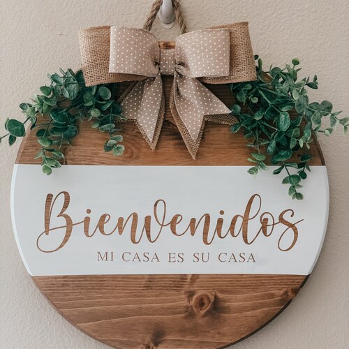 Bienvenidos Welcome Sign Entryway Sign Living Room Decor | Etsy