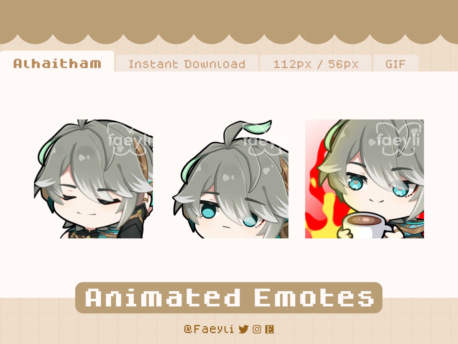 Alhaitham Genshin Impact Animated (GIF) Emotes (twitch/discord/youtube ...