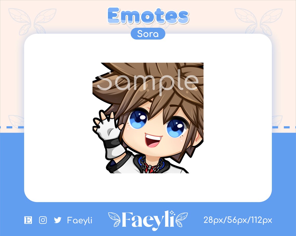 Sora Kingdom Hearts Emote (twitch/discord) | Waving - Etsy