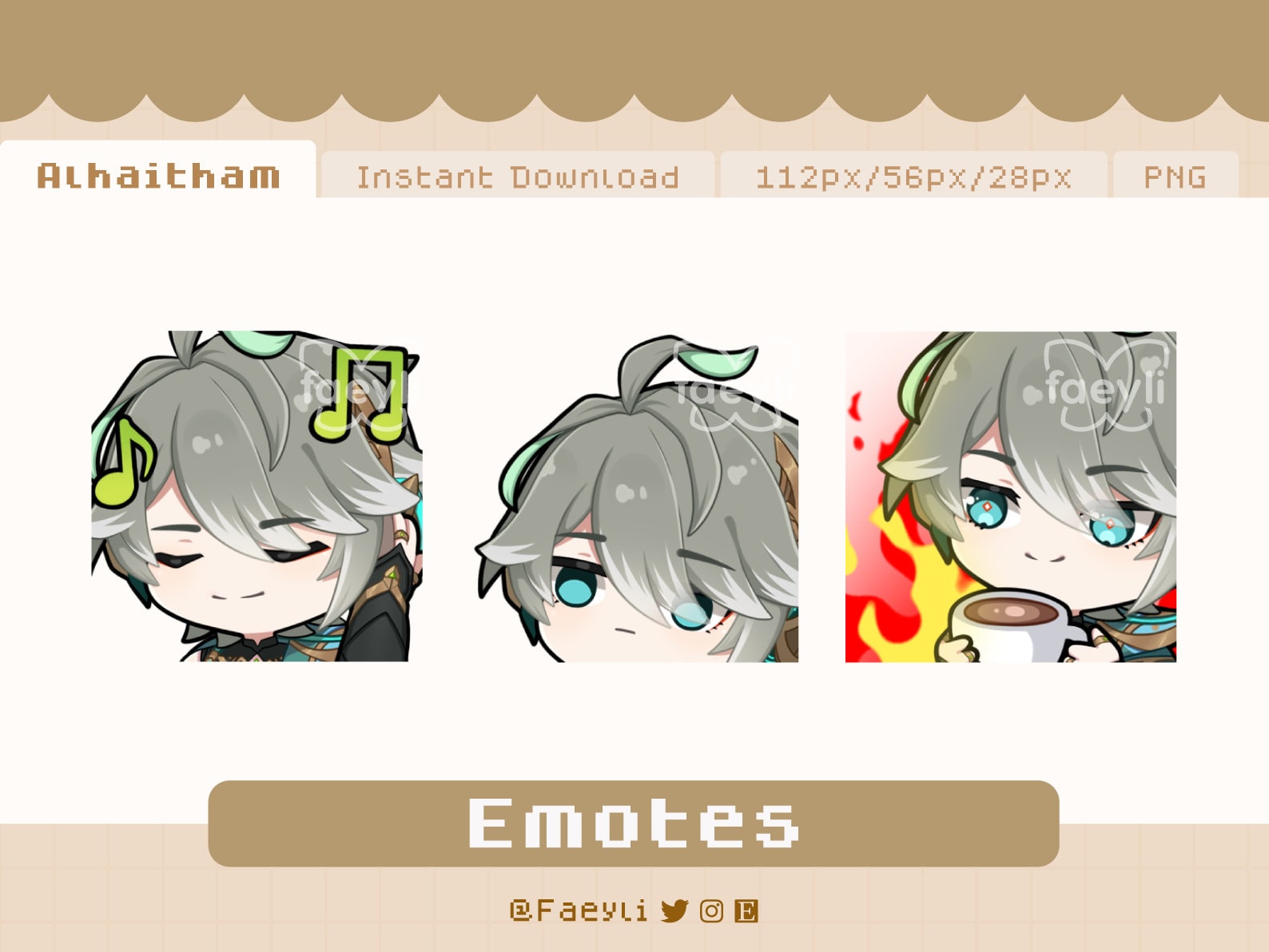 Alhaitham Genshin Impact Emotes PNG twitch/discord/youtube P2U Jam ...