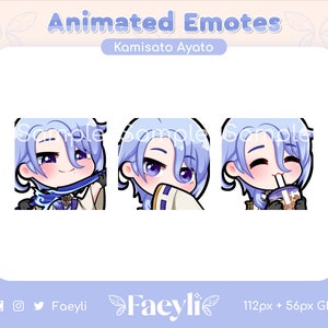Animated Ayato Genshin Impact Emotes (twitch/discord) Sword | Giggle ...
