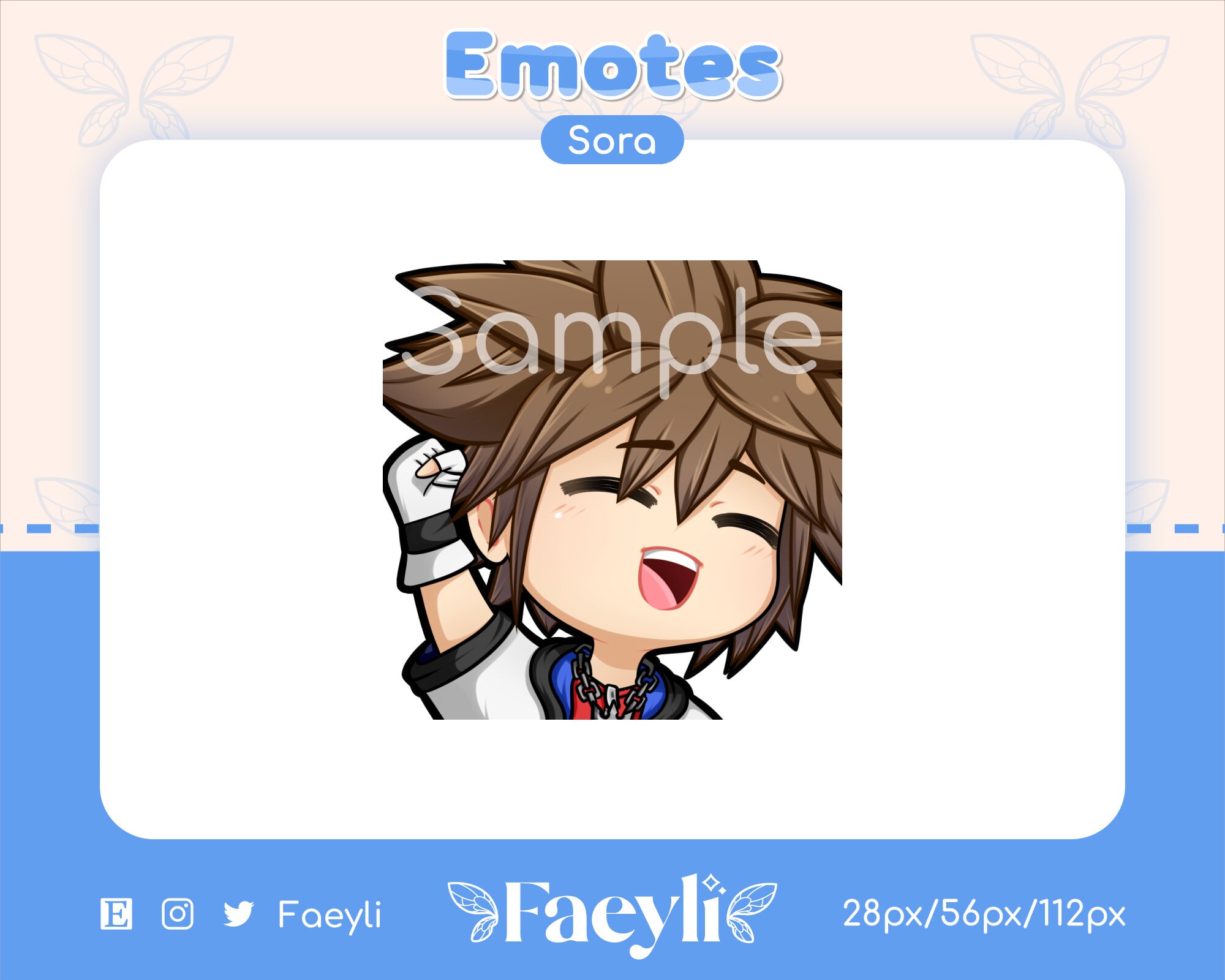 Sora Kingdom Hearts Emote (twitch/discord) | Happy - Etsy