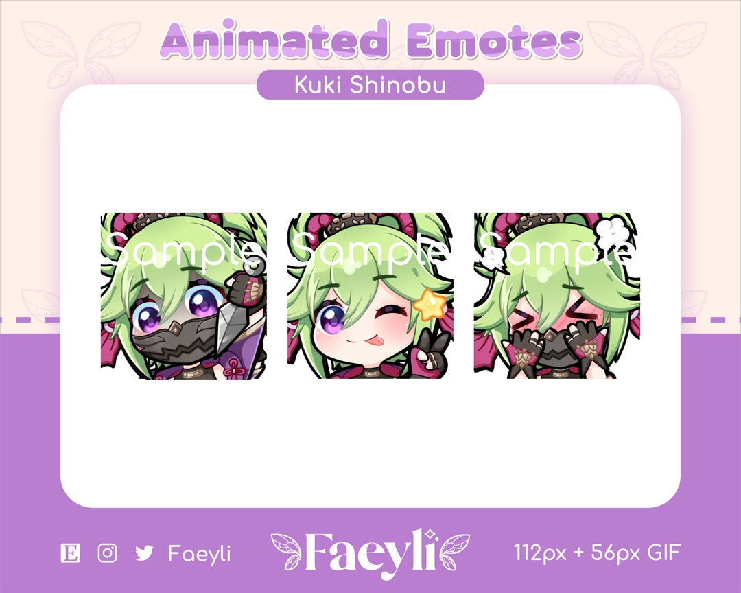 Kuki Shinobu Genshin Impact Animated Emotes (twitch/discord) P2U | GIF ...